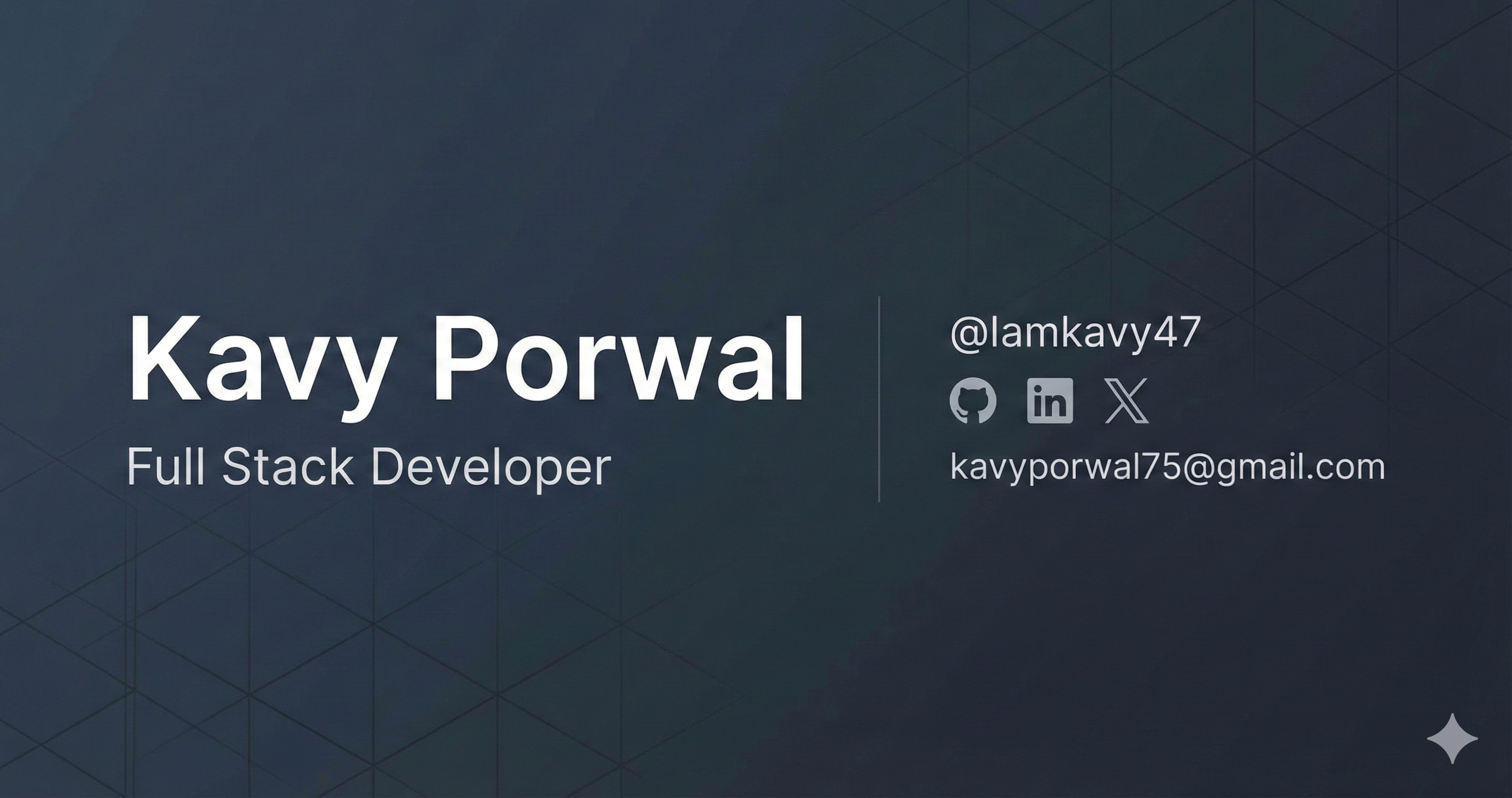 Kavy Porwal | Full Stack Developer & Creative Engineer